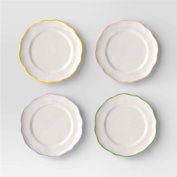 Threshold | Dining | 7 4pack Stoneware Appetizer Plate Set Spring 225 ...